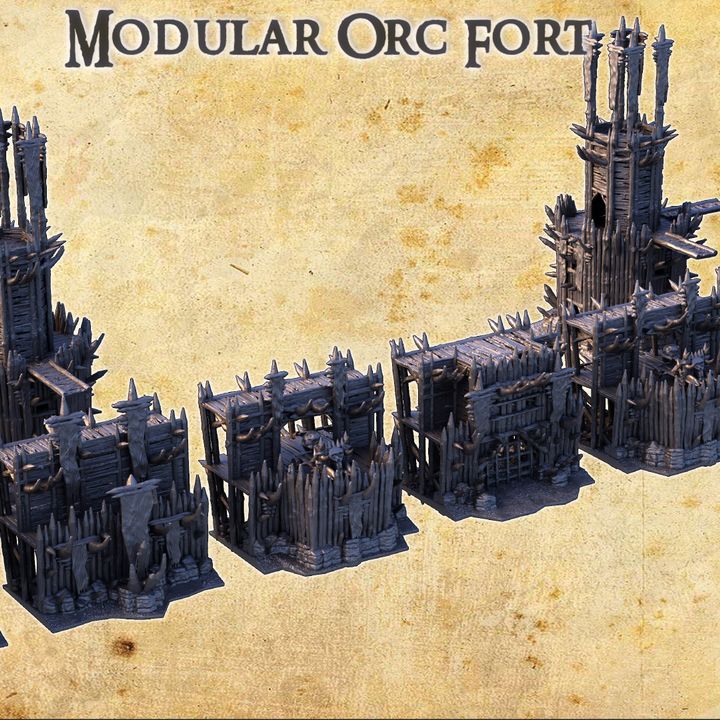 3D Printable Modular Orc Fort - Tabletop Terrain - 28 MM by MiniatureLand